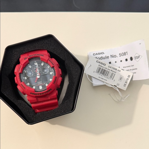Casio | Accessories | Casio Gshock Bold Red Timepiece Model 58 | Poshmark